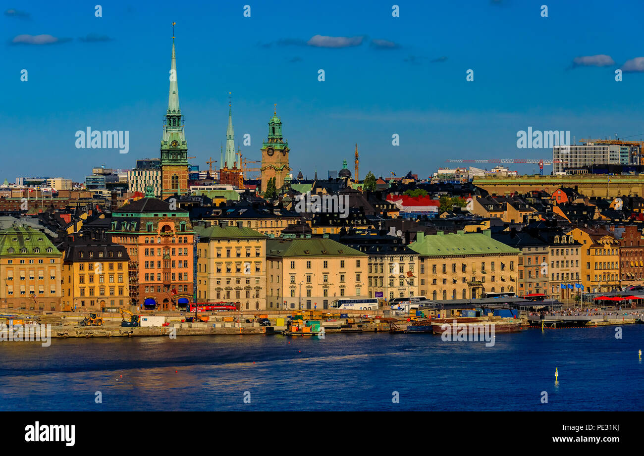 Stockholm, Sweden - August 11, 2017: Traditional gothic buildings in ...