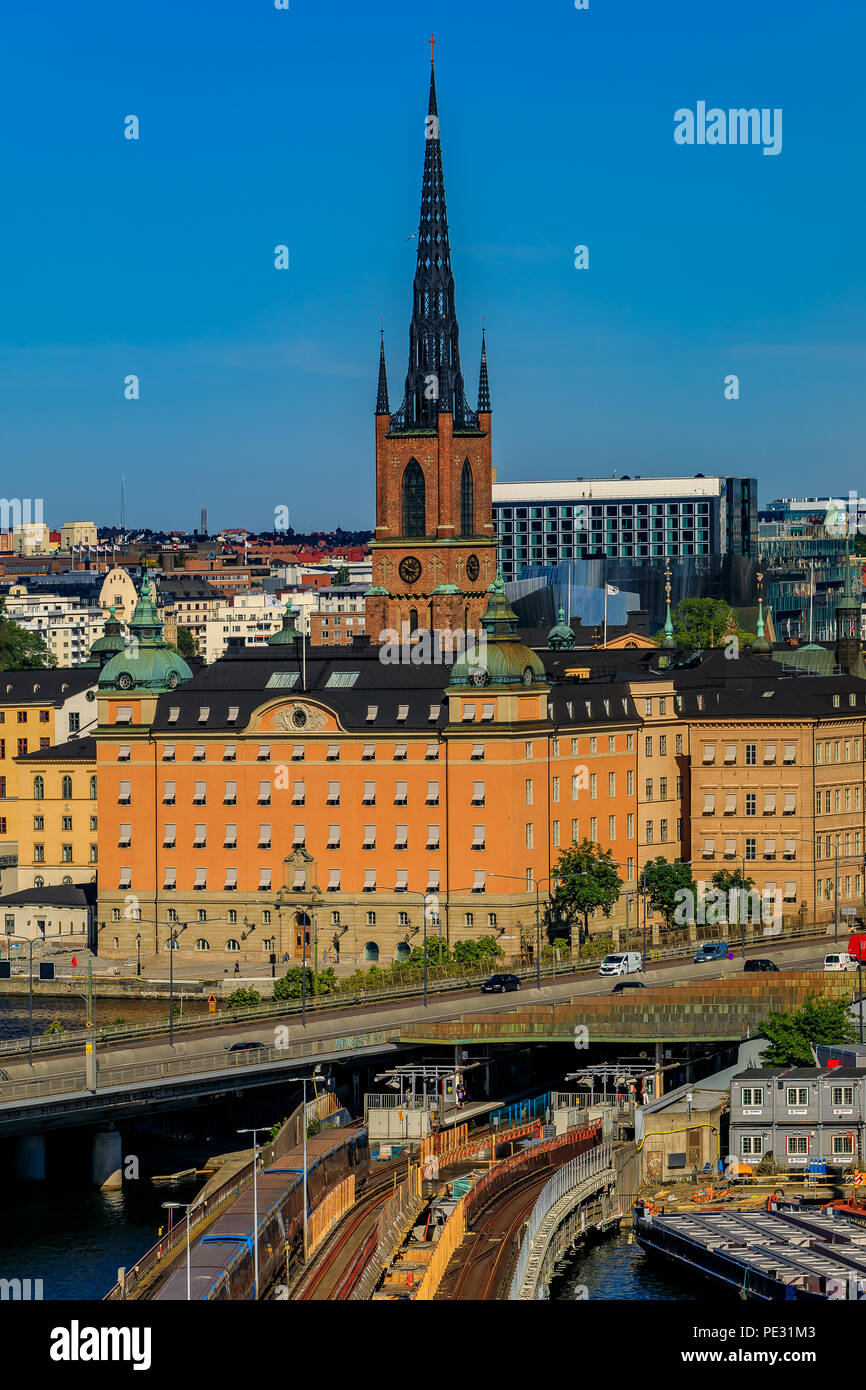 Traditional gothic buildings in the old town, Gamla Stan in and ...