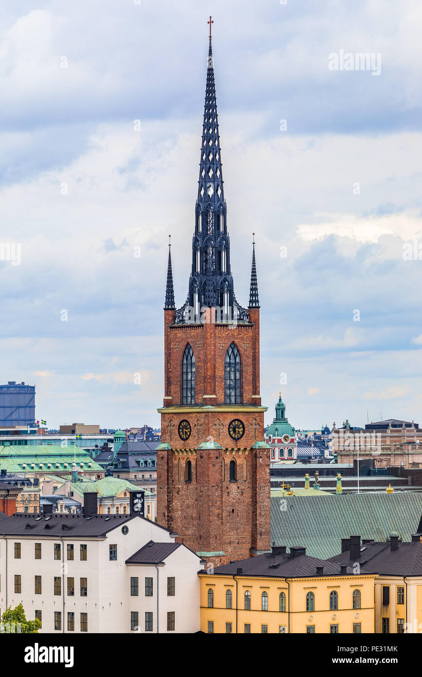 View onto Riddarholmen island and Riddarholmen church, the burial ...
