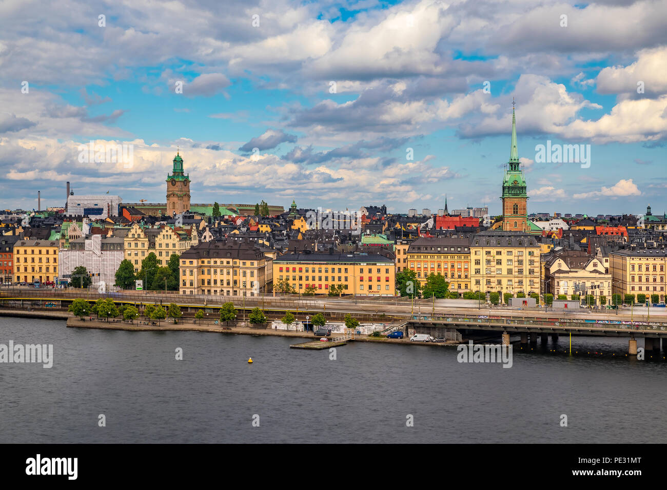 Traditional gothic buildings in the old town, Gamla Stan in Stockholm ...