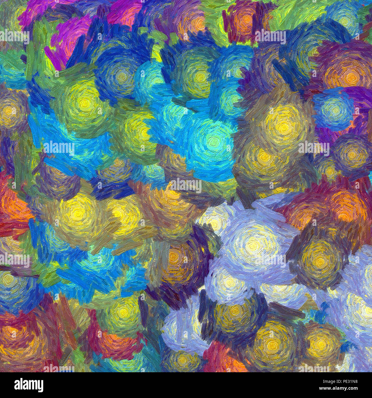 Abstract texture background. Digital painting in Vincent Van Gogh style ...