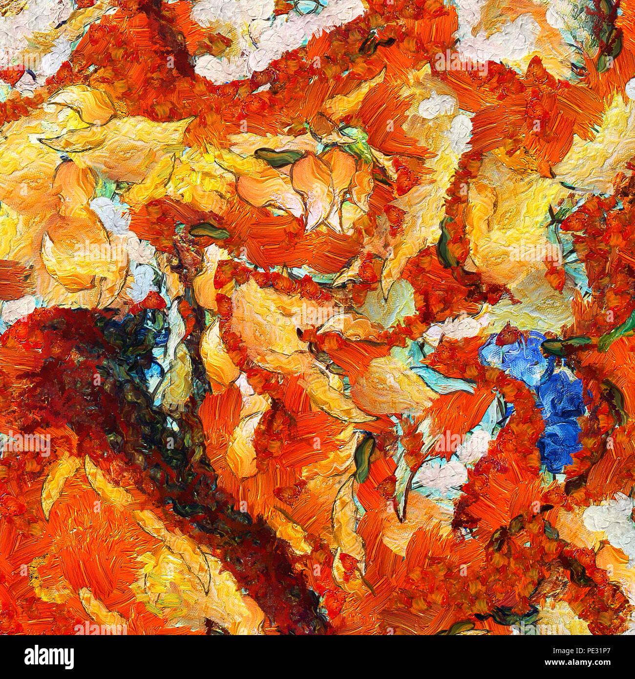 Abstract texture background. Digital painting in Vincent Van Gogh style ...