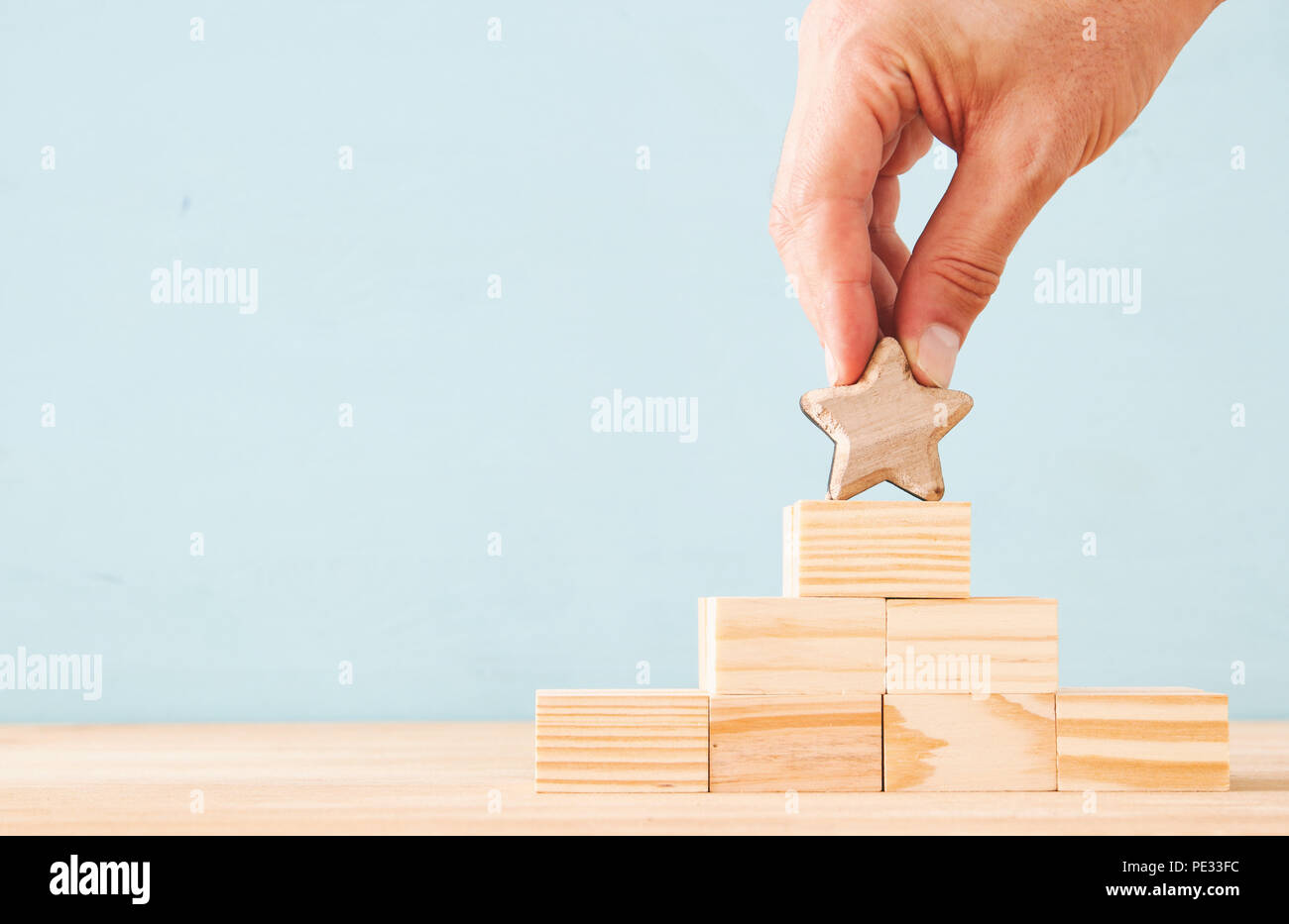 concept image of setting a one star goal. increase rating or ranking ...