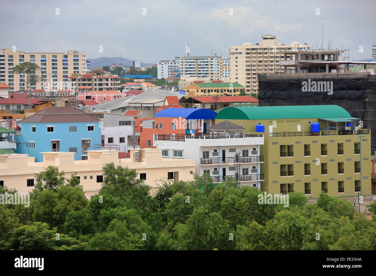 Colourful buildings in Pattaya Beach Stock Photo - Alamy