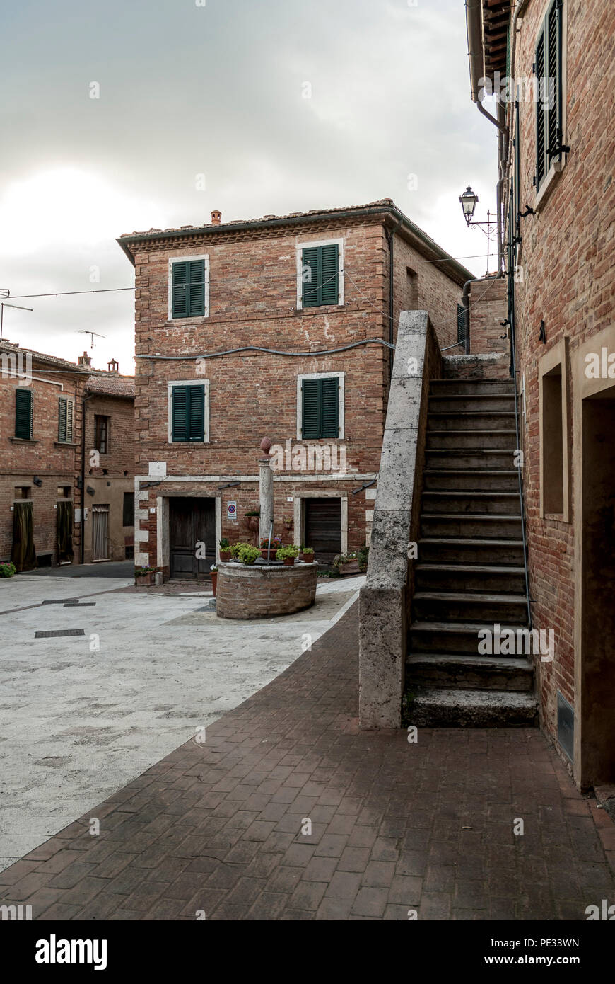 TUSCANY-MAY 31:typical buildings in Chiusure,a village in the italian ...