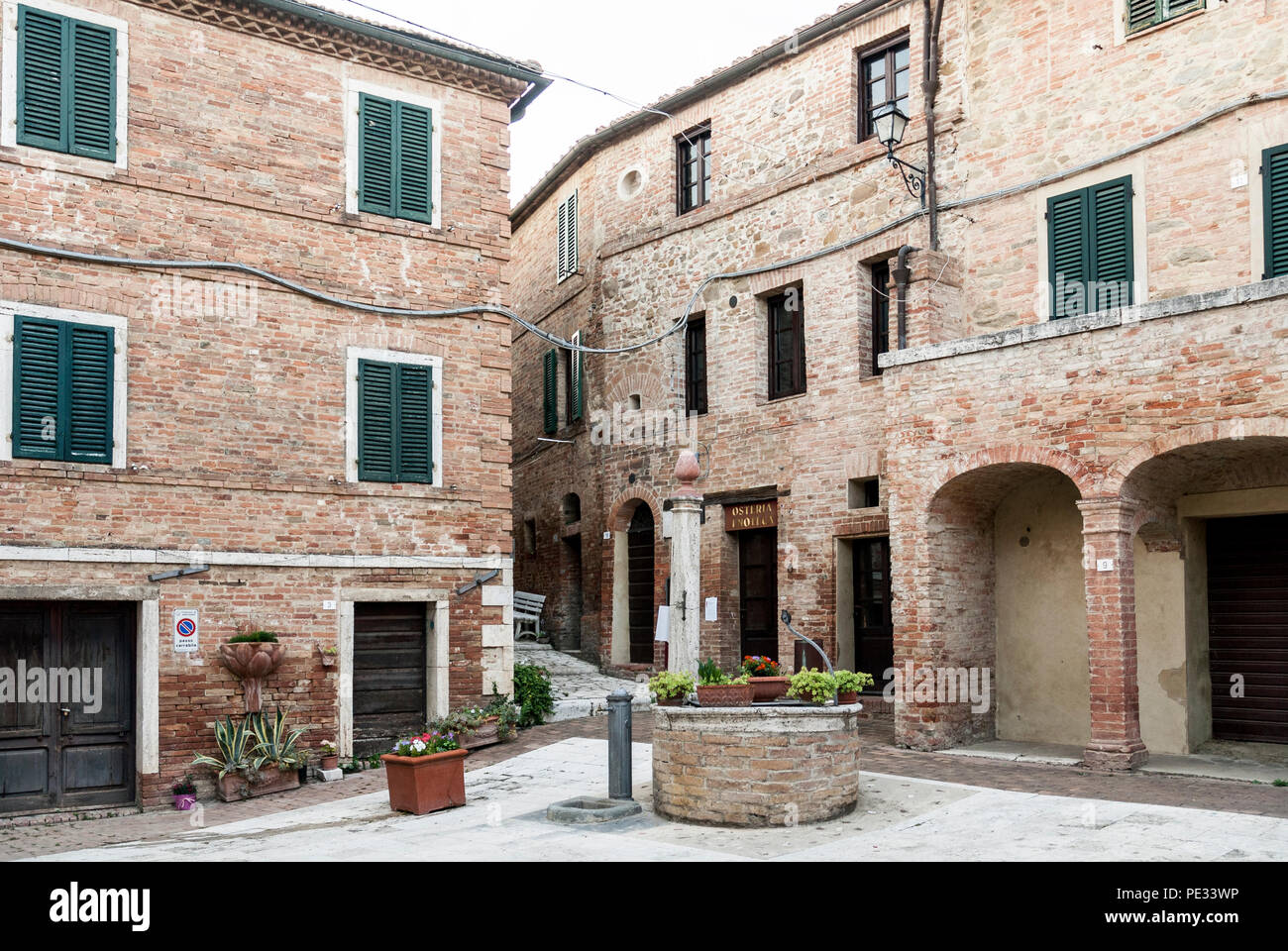 TUSCANY-MAY 31:typical buildings in Chiusure,a village in the italian ...