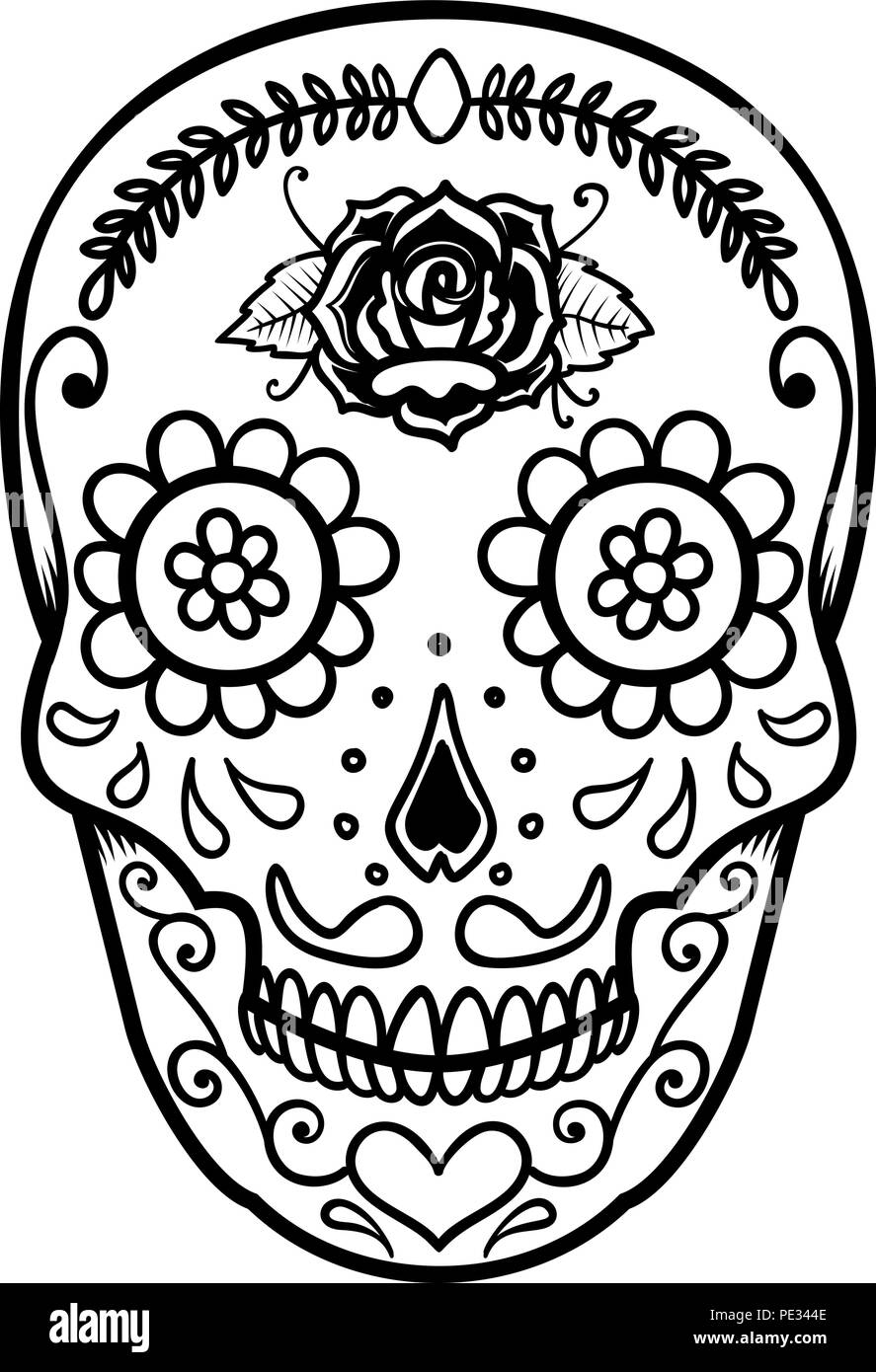 Dia De Los Muertos Skull Vector Day Of The Dead Vector Illustration