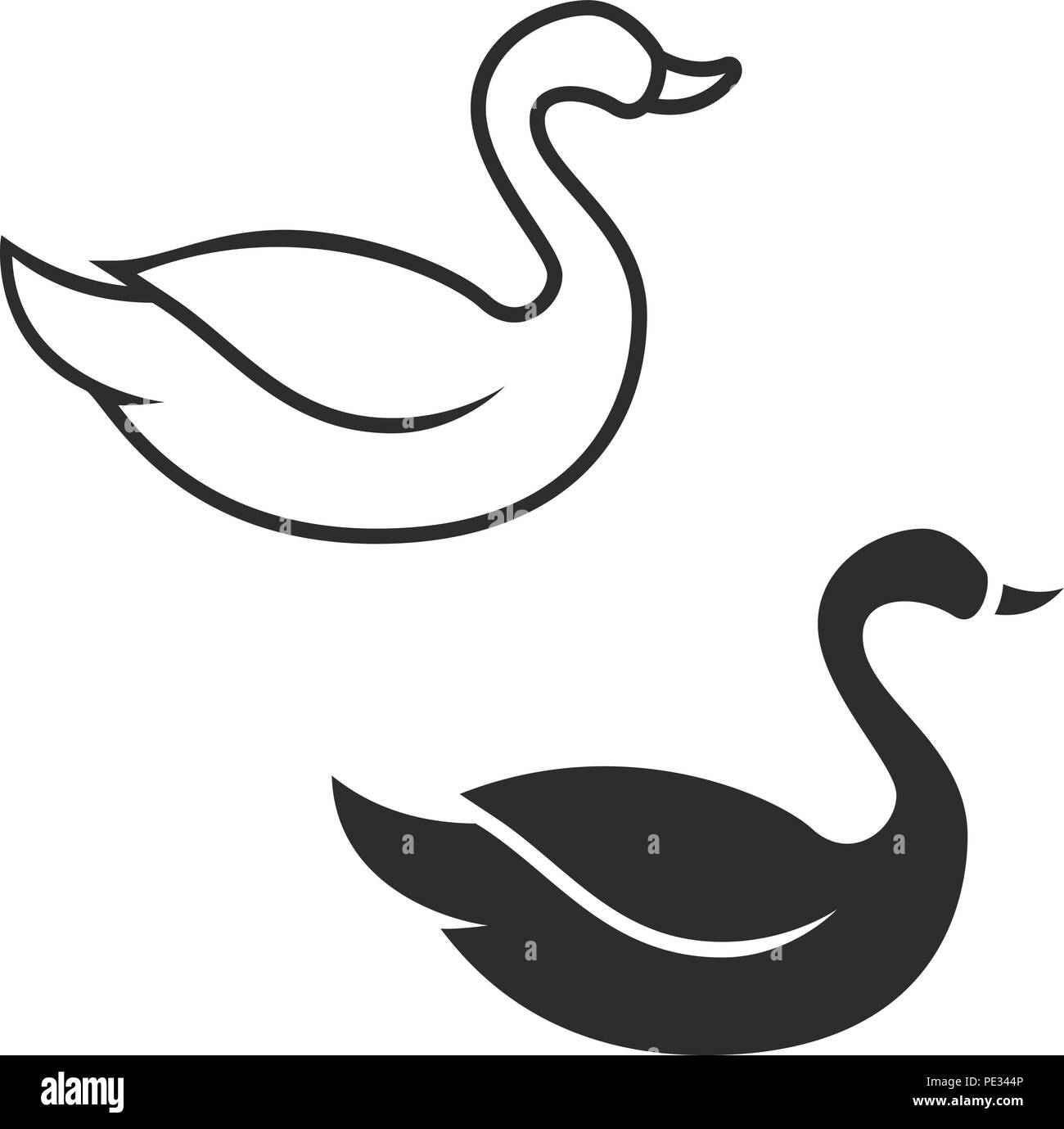 Swan icon isolated on white background. Design element for emblem, sign ...