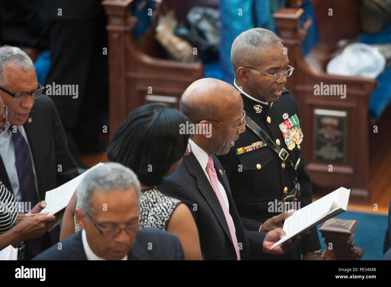 U.S. Marine Corps Lt. Gen. Ronald L. Bailey, right, deputy commandant ...