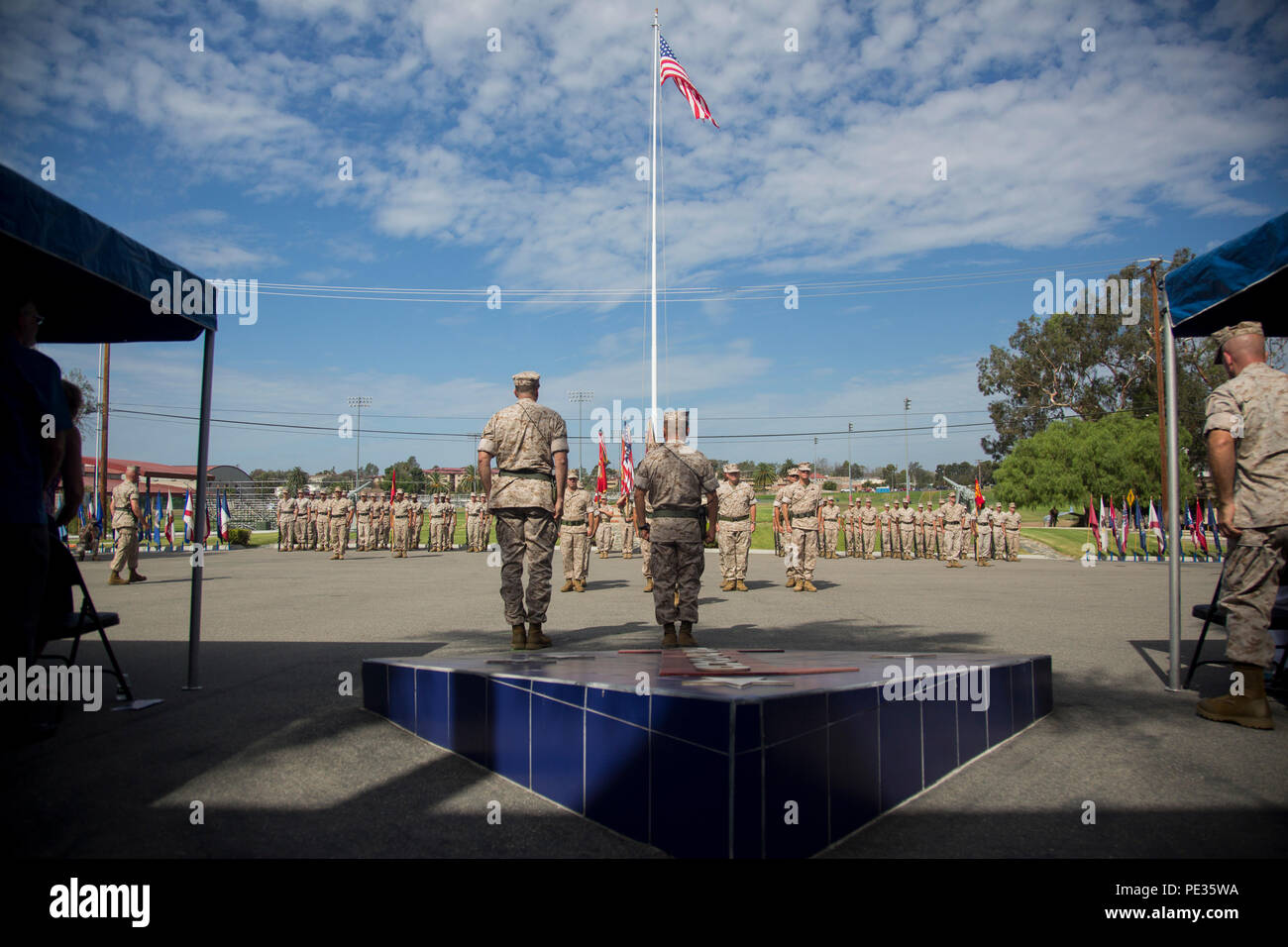 U.S. Marine Corps Brig. Gen. Daniel D. Yoo, right, 1st Marine Division ...