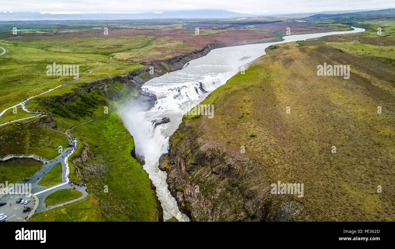 Gullfoss waterfall, Golden Triangle, Iceland Stock Photo - Alamy