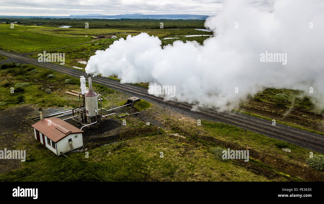 Geothermal project at Efri Reykir that supplies heat energy to over 500 ...