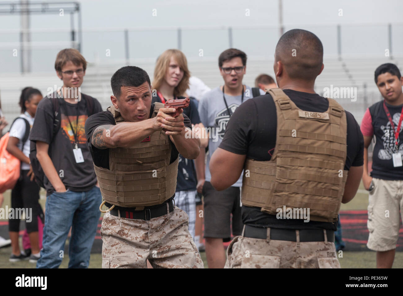 U.S. Marine Corps Sgt. Robert Parente, left, and Sgt. Christopher ...