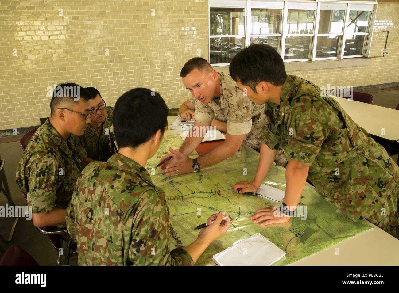 Capt. Chase Bradford and Japanese Ground Self-Defense Force members ...
