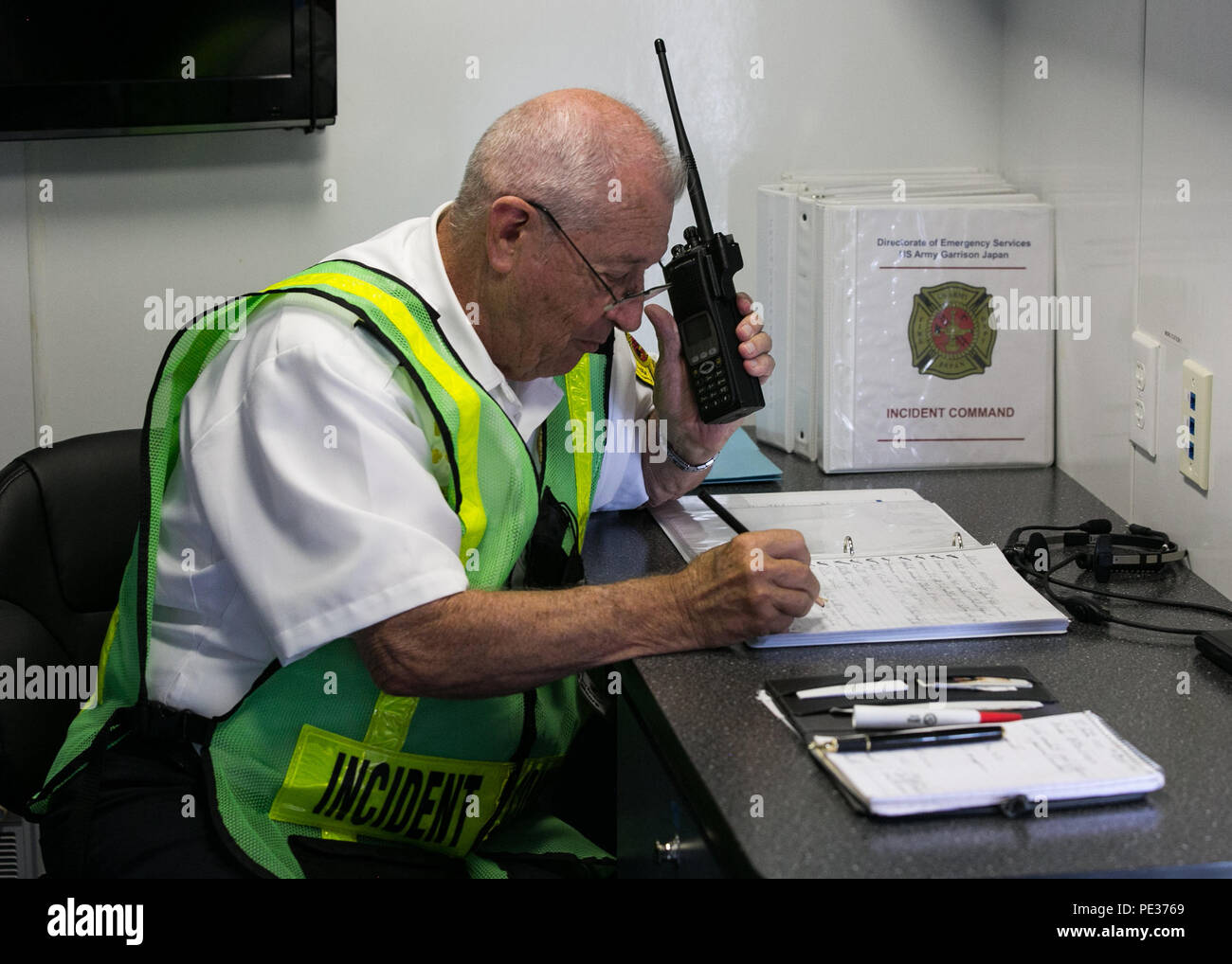 Chief William Moore, USAG Japan Fire Department Fire Chief, operates as ...