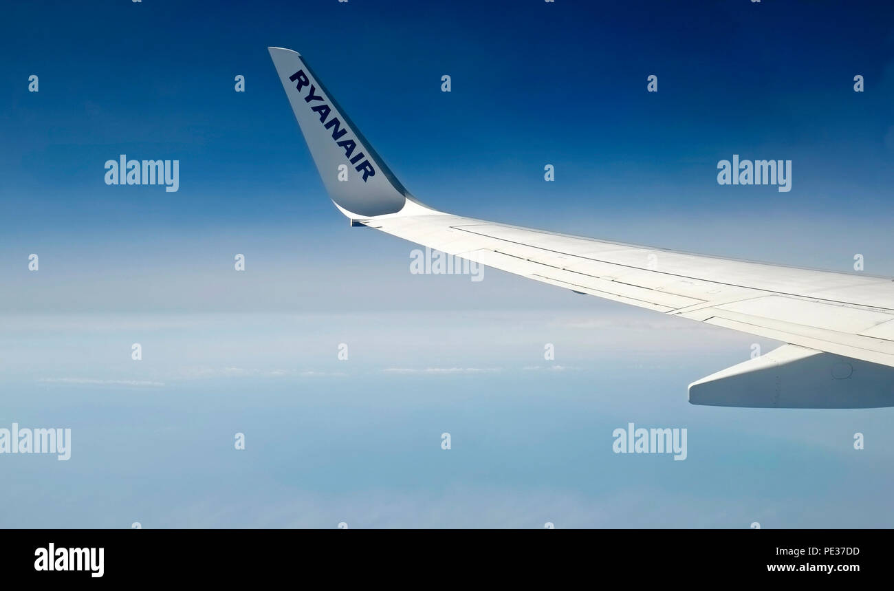 Wing Tip and Logo of Ryanair Plane in the Sky Stock Photo - Alamy