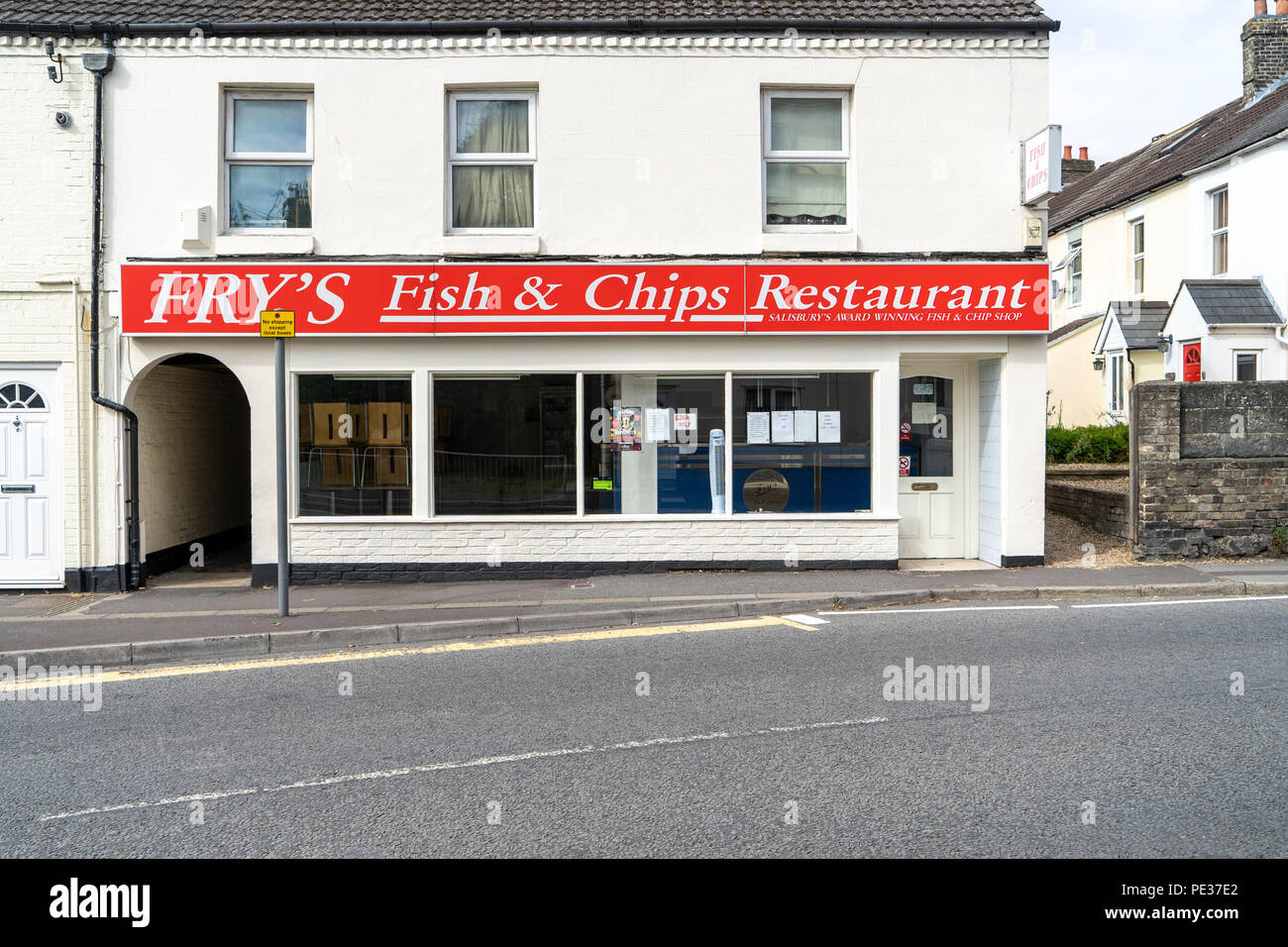 Fry's Fish and Chips restaurant Salisbury UK Stock Photo - Alamy