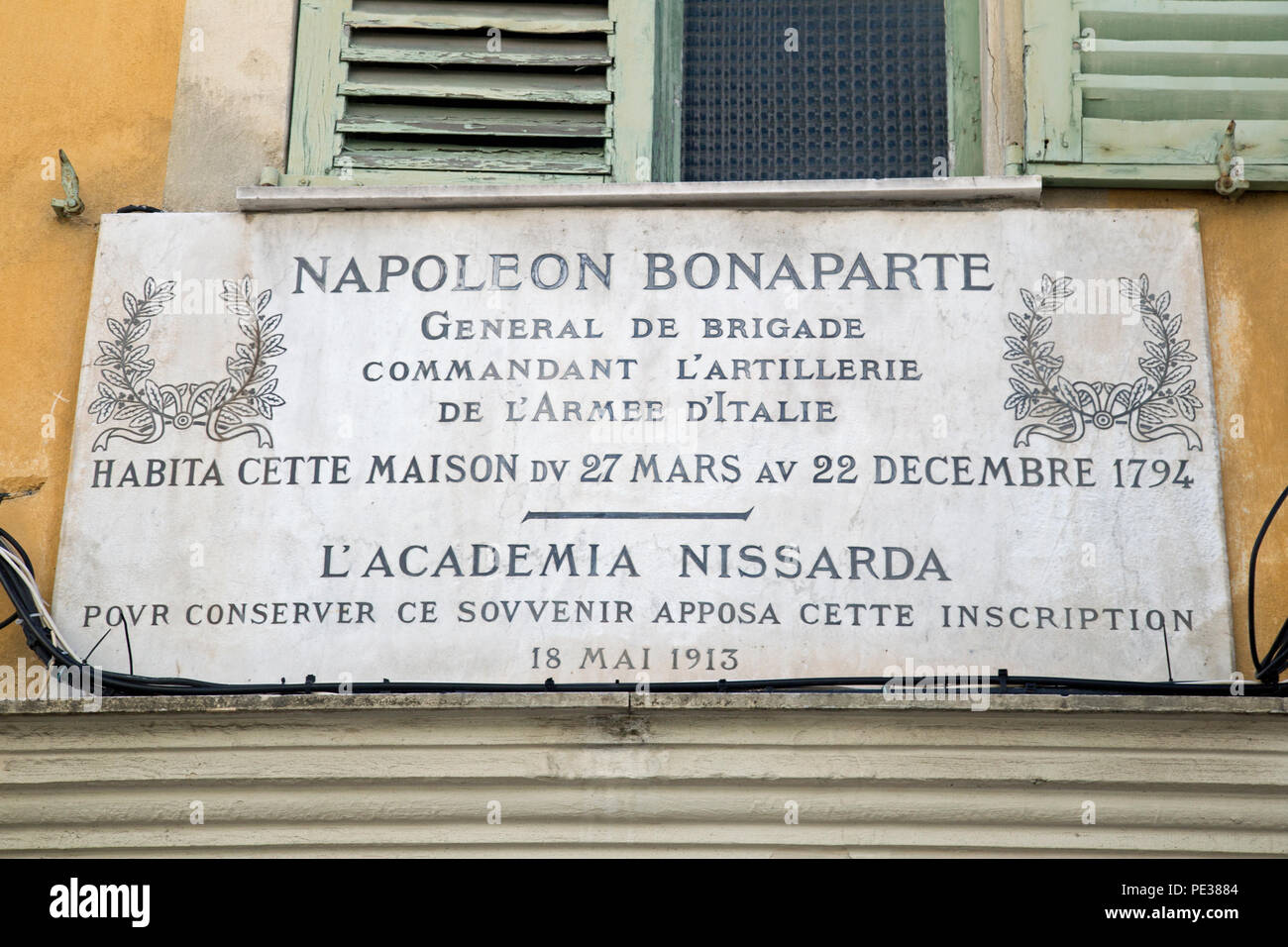 Nice, Cote D' Azur, France, June 2018, a building in the town has a ...