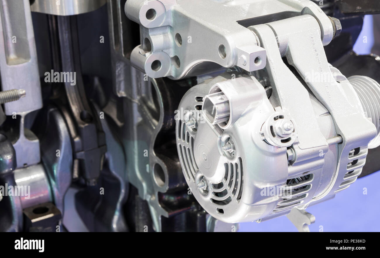 an alternator in engine to generate electric Stock Photo - Alamy