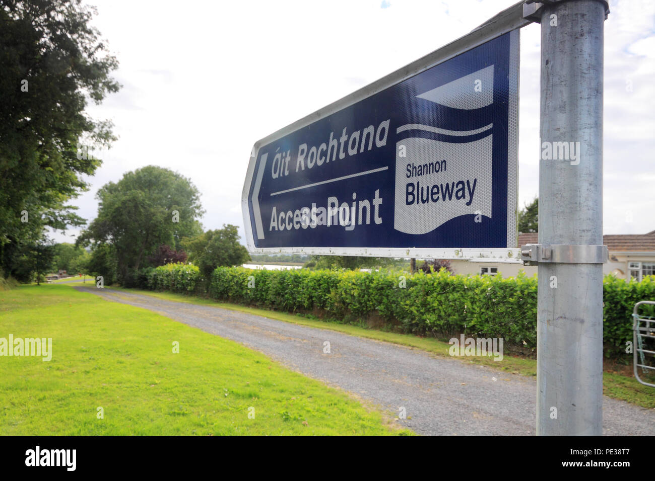 Sign pointing to the Shannon Blueway at Cloondara, County Longford ...