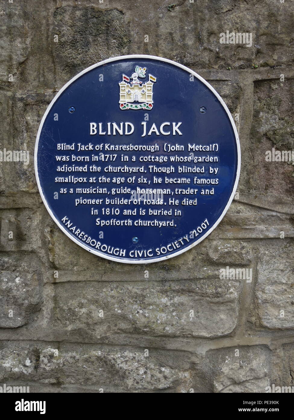 Blind Jack plaque Stock Photo - Alamy