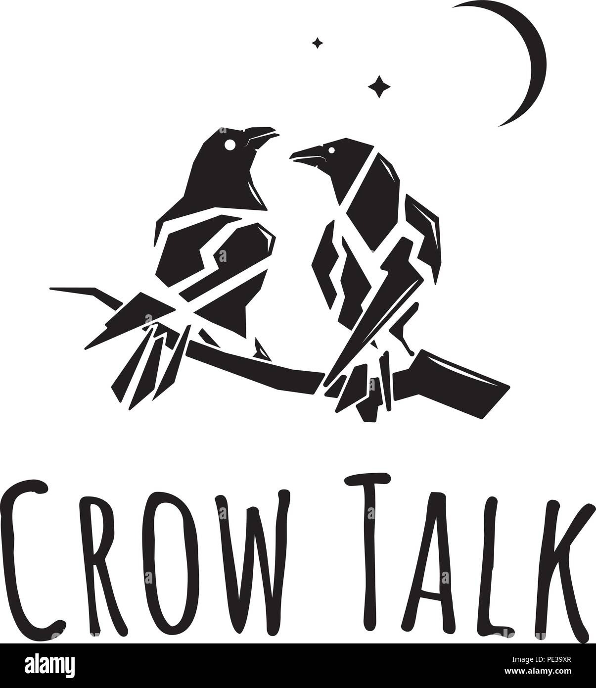 Crow talk vector logo image Stock Vector Image & Art - Alamy
