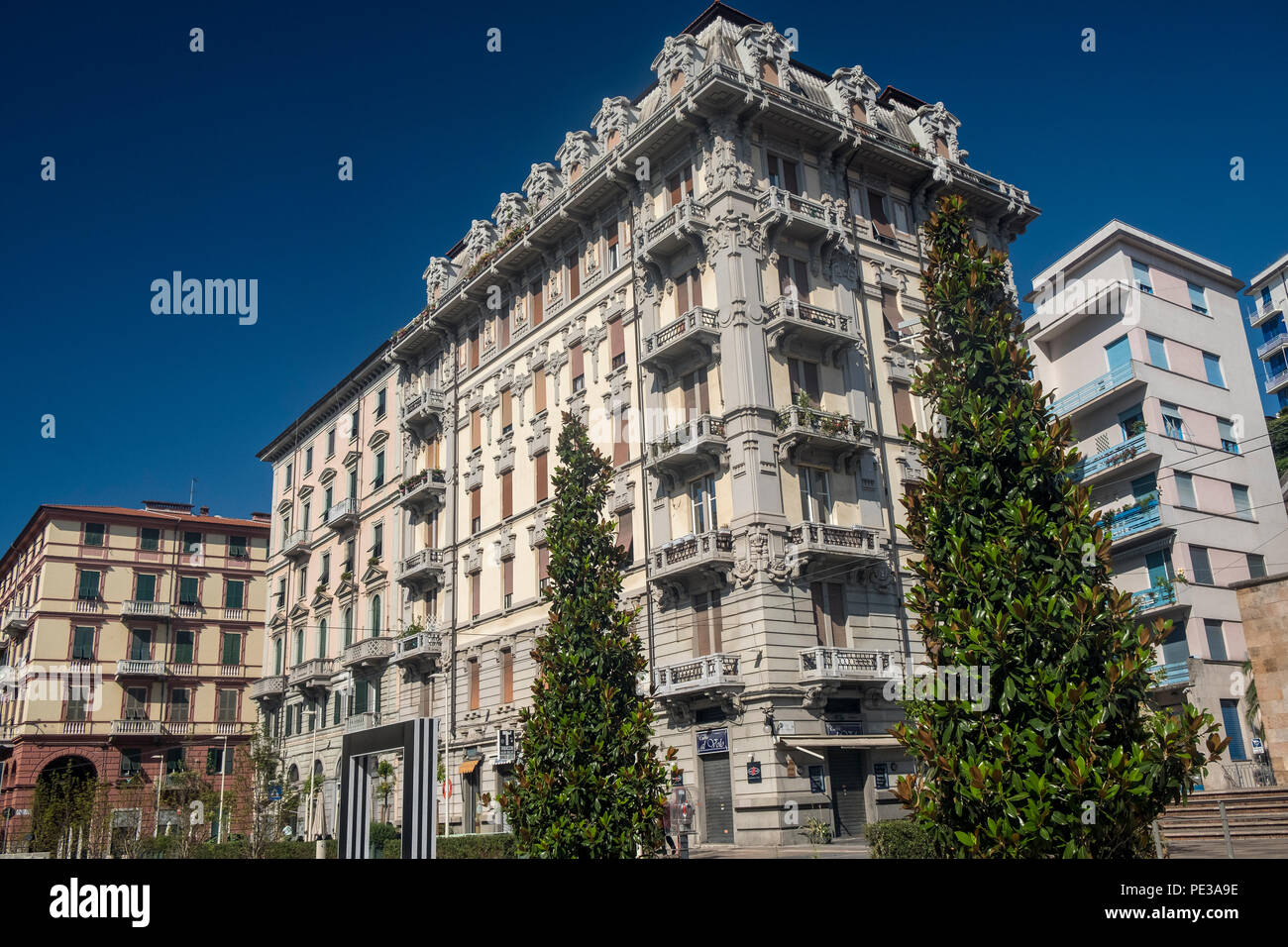 La Spezia, Liguria, Italy: historic buildings and modern arches by ...