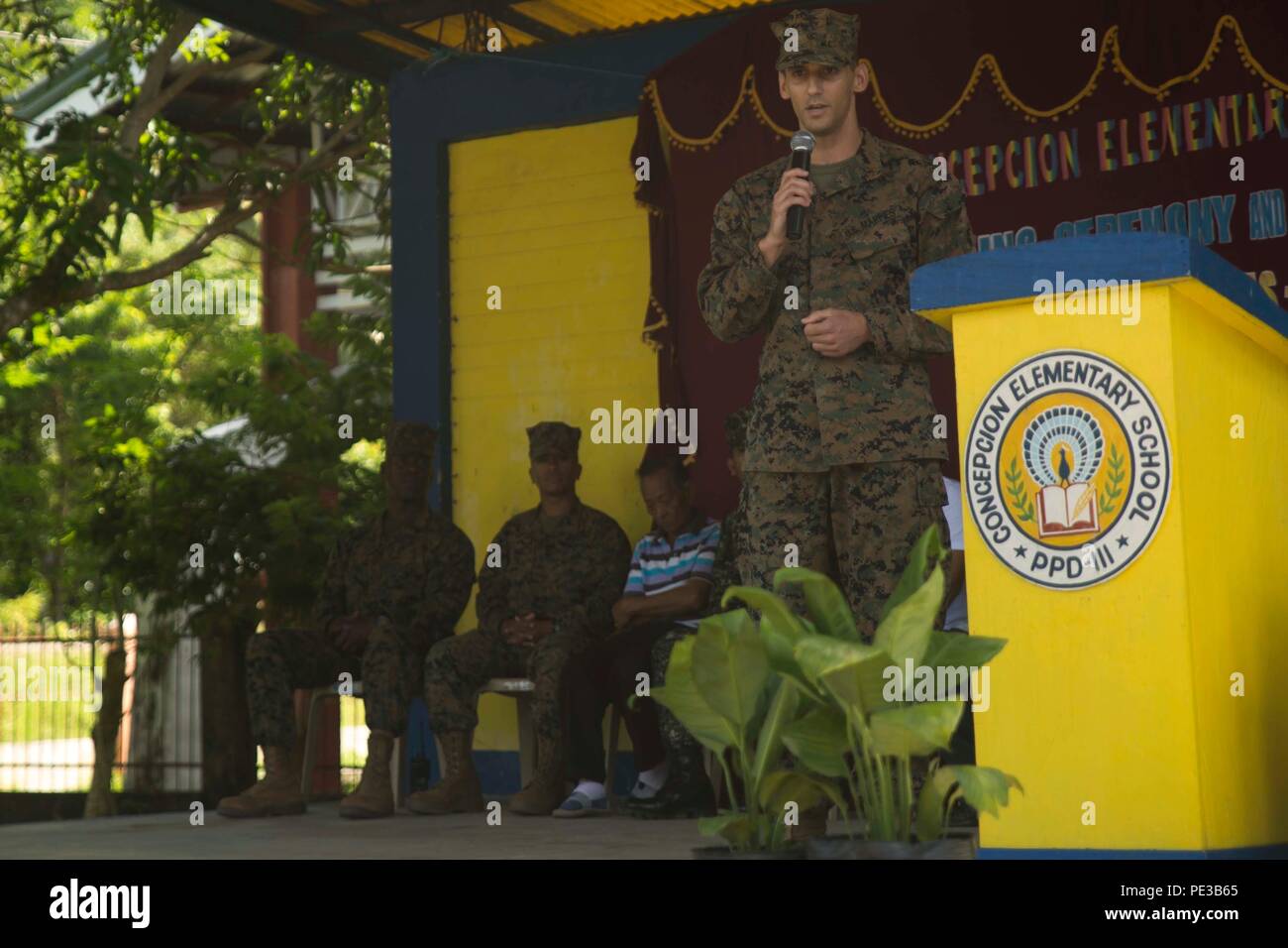 U.S. Marine Corps Capt. Ryan Bintz, officer in charge of the ...