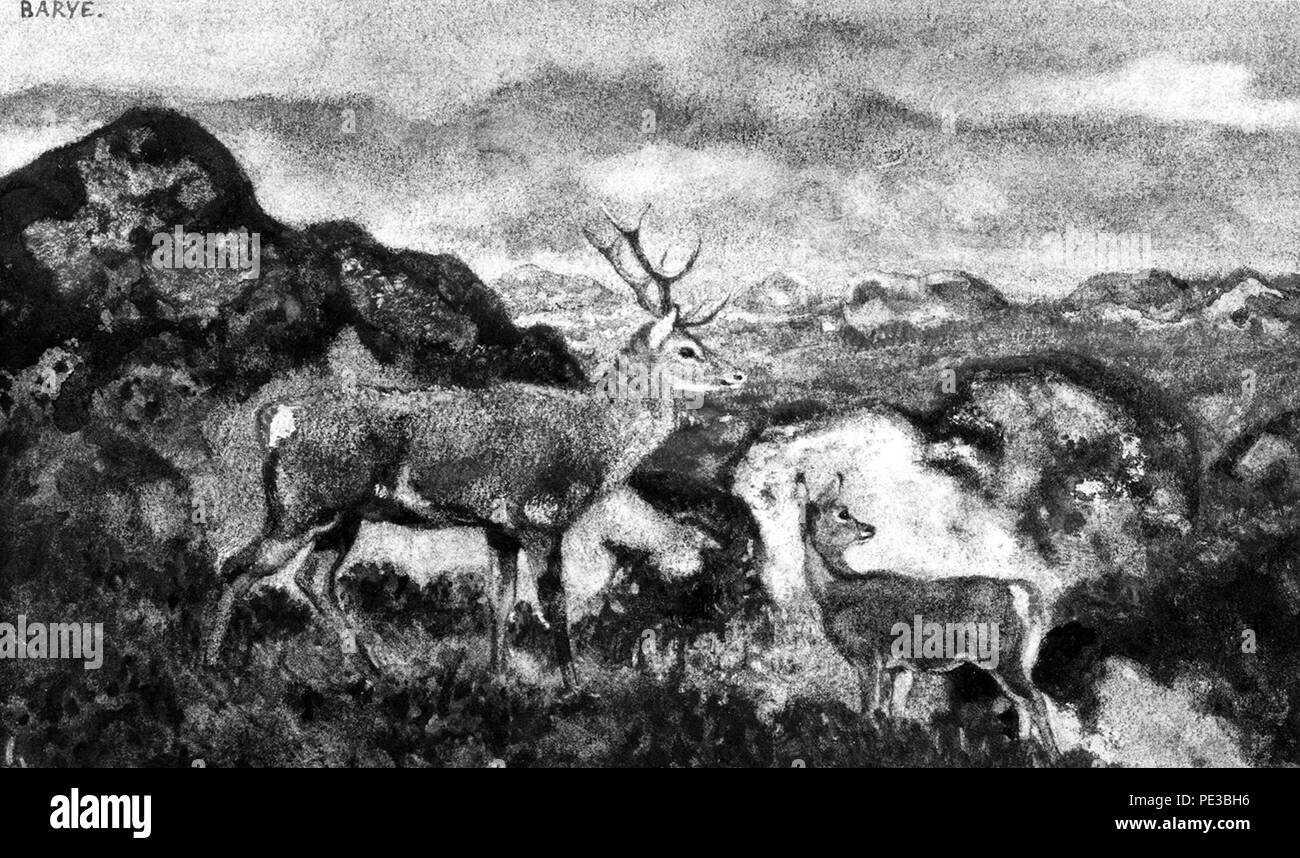 Antoine-Louis Barye - Stag and Doe Stock Photo - Alamy