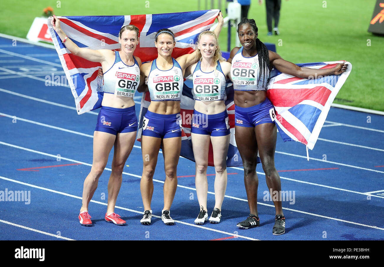 Great Britain's Women's 4 x 400m Relay team (left to right) Eilidh ...