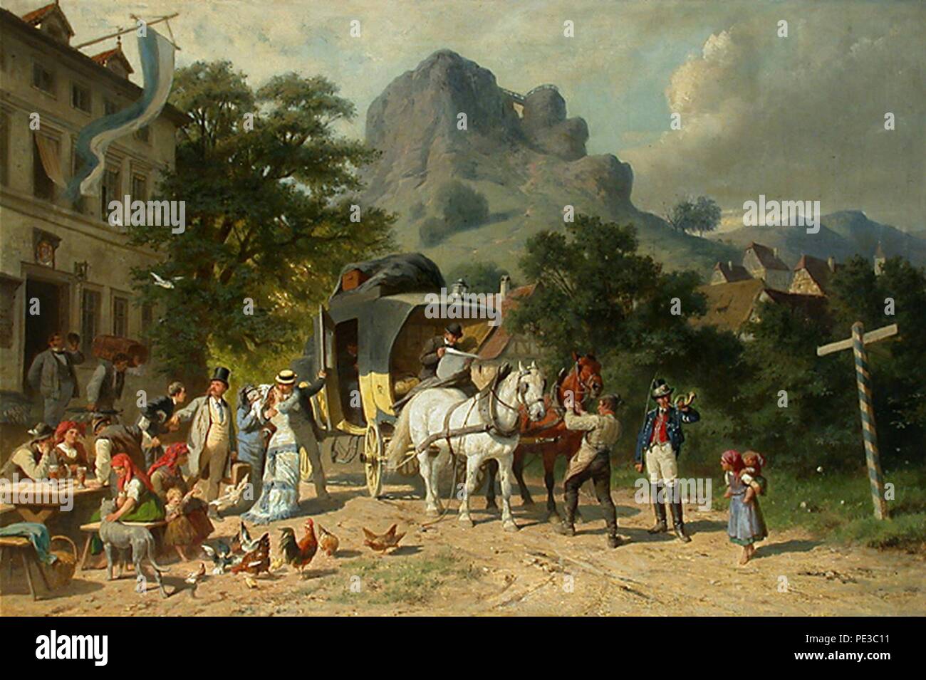 Anton Braith Verabschiedung an der Postkutsche Stock Photo - Alamy