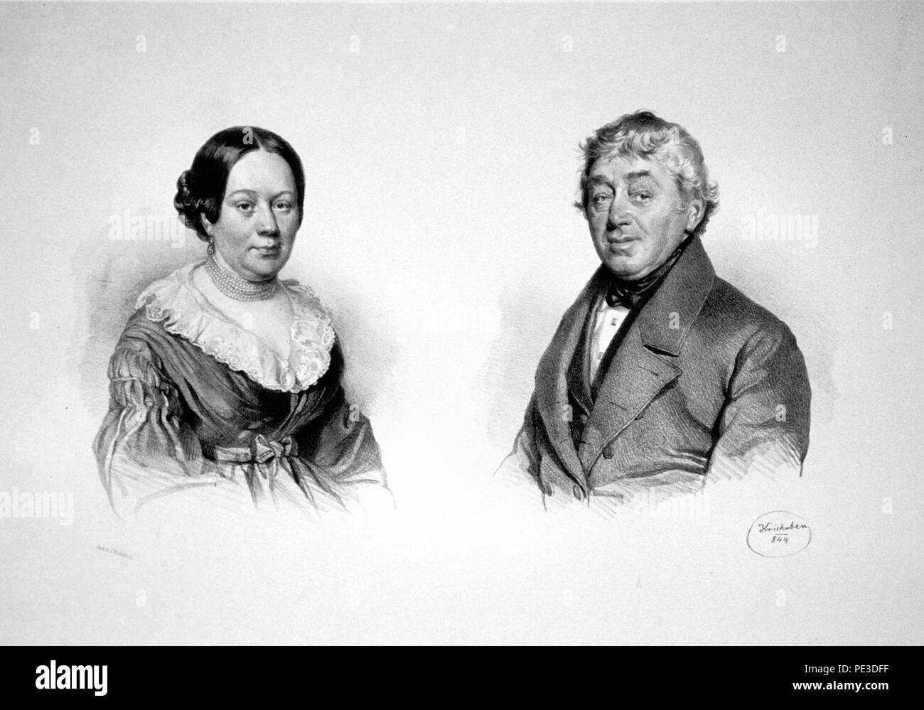 Anton Schmidt mit Frau Litho Stock Photo - Alamy