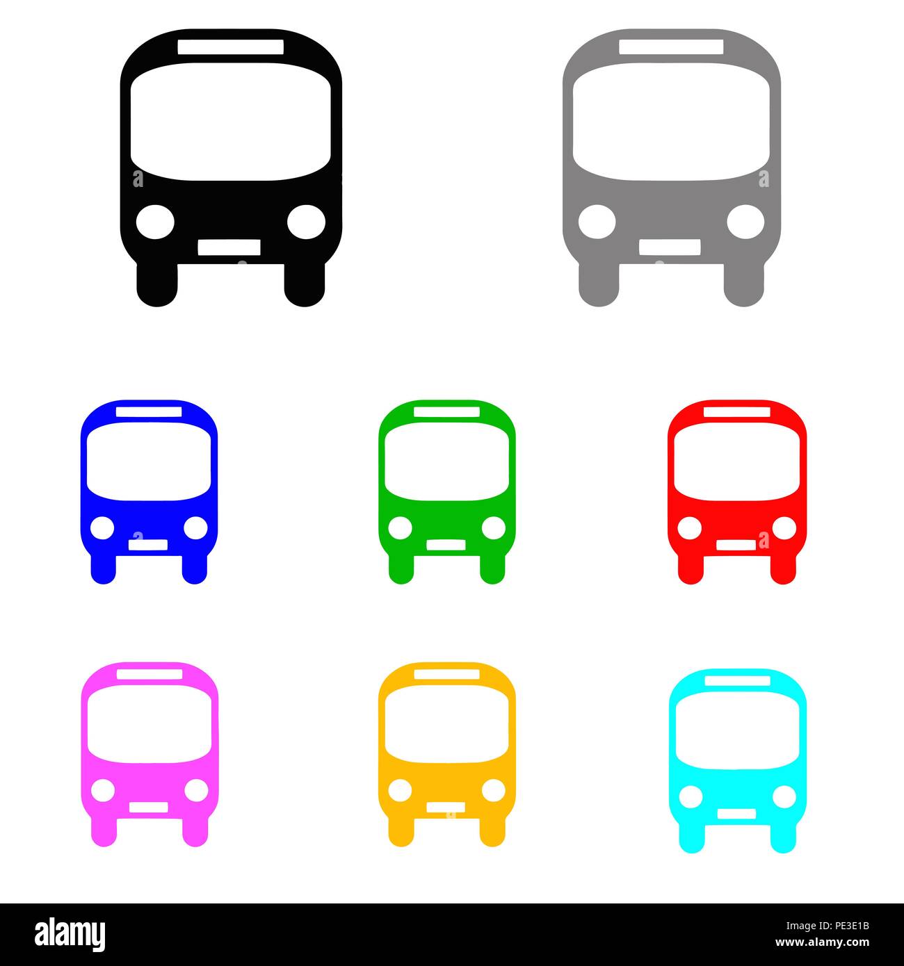 bus vector set in multiple colors on white background Stock Vector ...