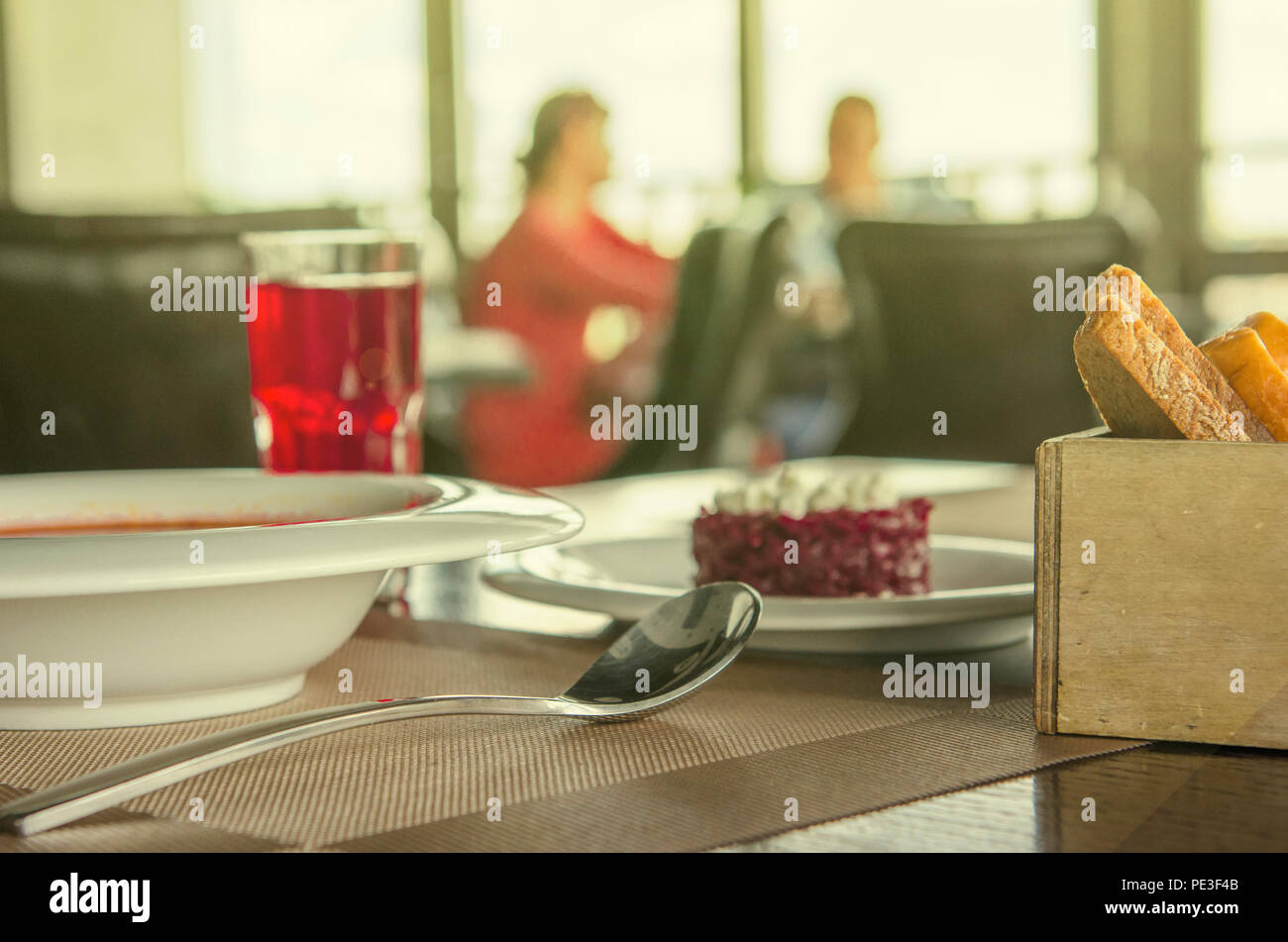 fine table setting in a restaurant. business lunch Stock Photo - Alamy