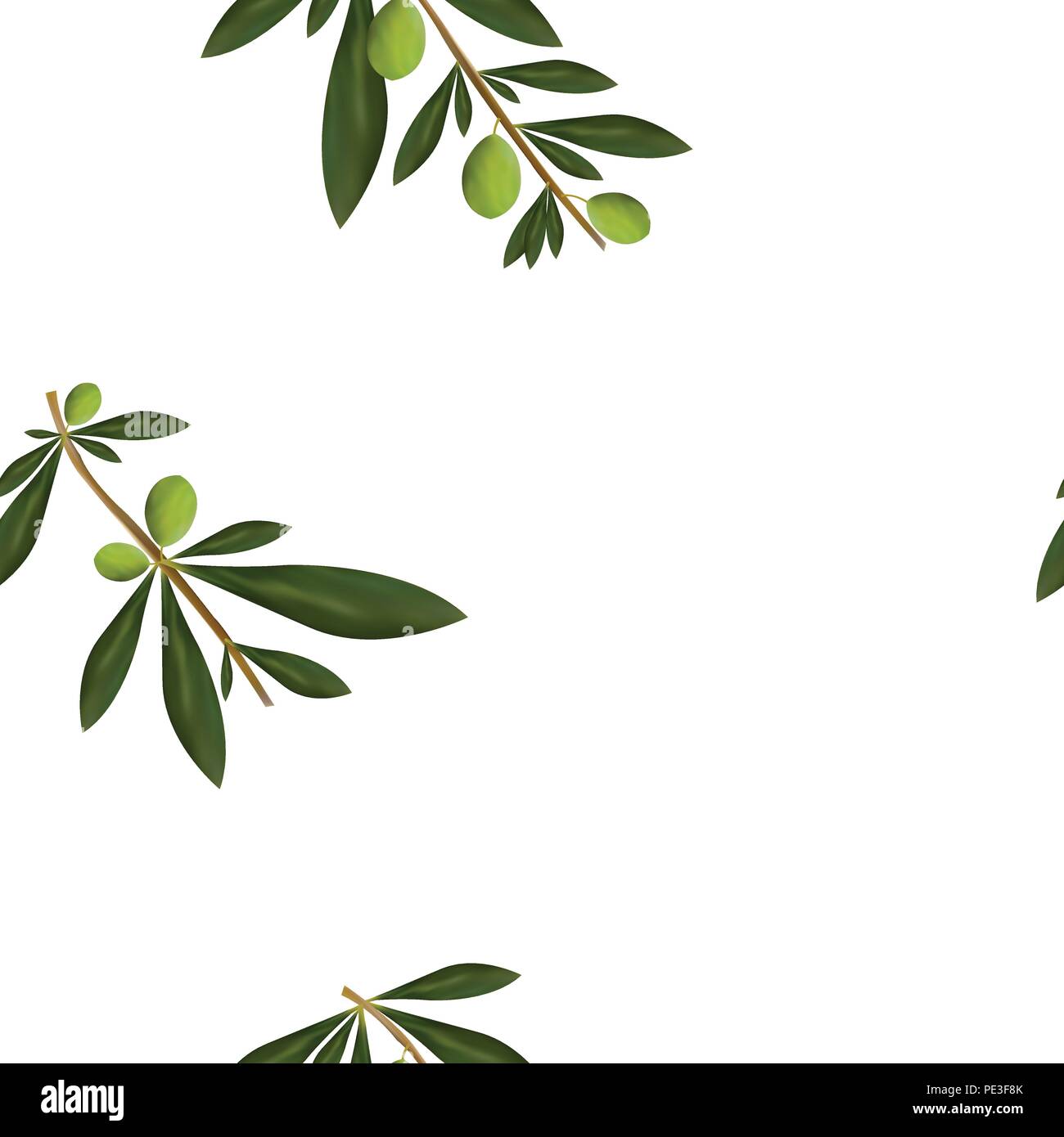 seamless pattern with olive tree vector illustration Stock Vector Image ...