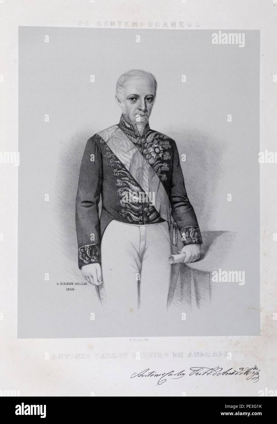 Antonio Carlos Ribeiro de Andrade - Litografia Stock Photo - Alamy