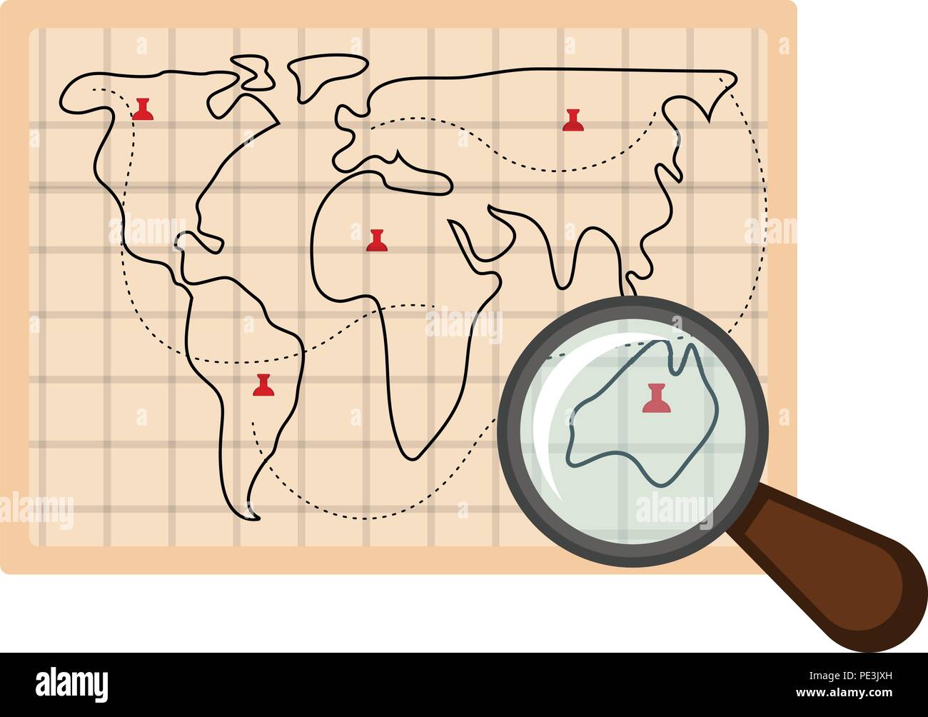 Map with marks Stock Vector Images - Alamy