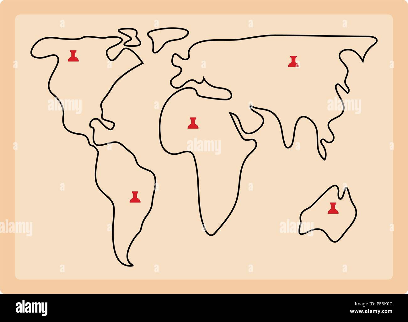 Old map with marks icon. Vector illustration design Stock Vector Image ...