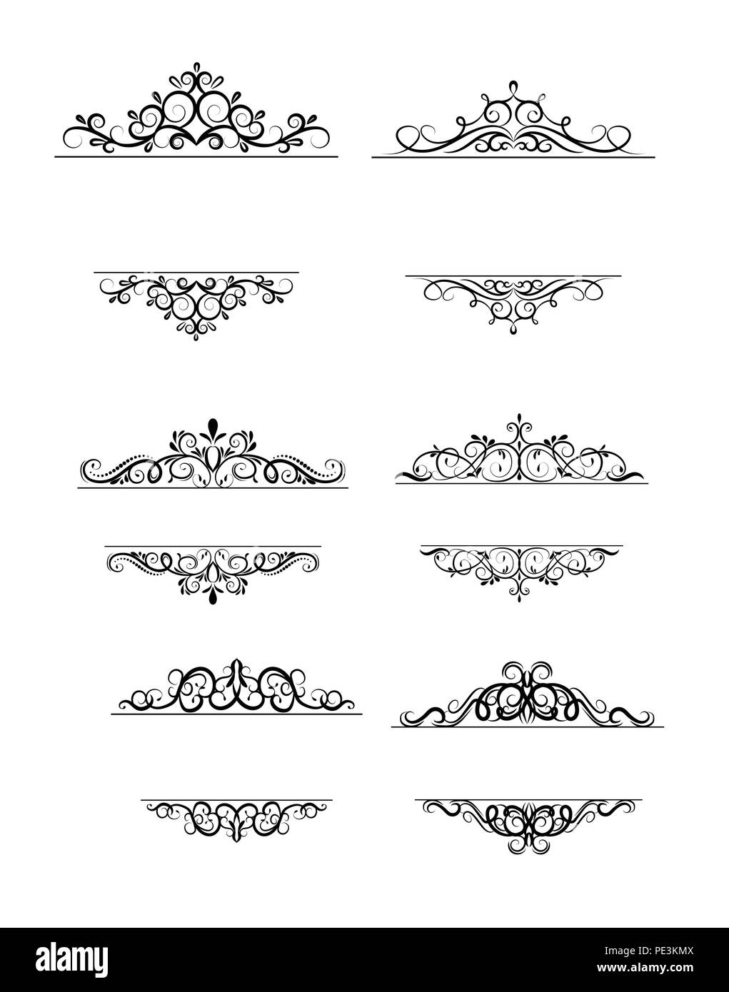 Vintage vector swirl frame set on white Stock Vector Image & Art - Alamy