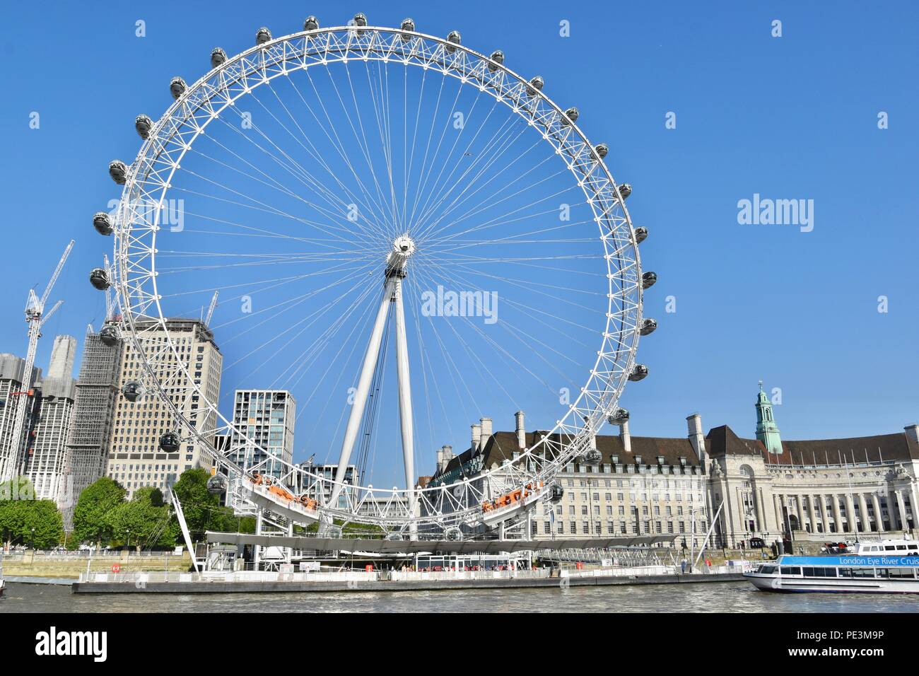 The iconic London Eye Observation Wheel along the River Thames, London ...