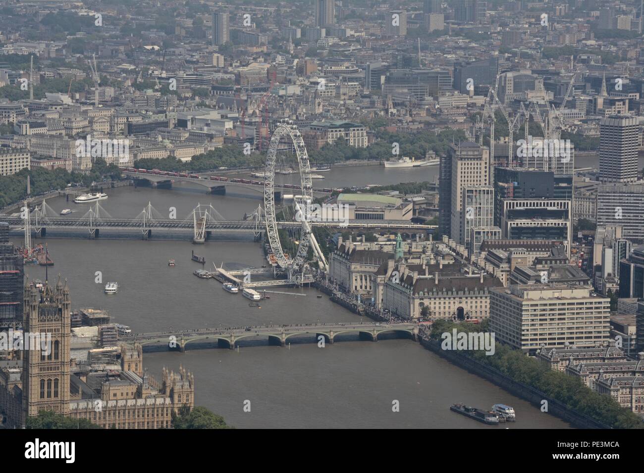 The iconic London Eye Observation Wheel along the River Thames, London ...