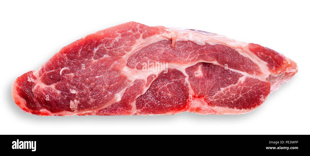 top view meat isolated on white background Stock Photo - Alamy