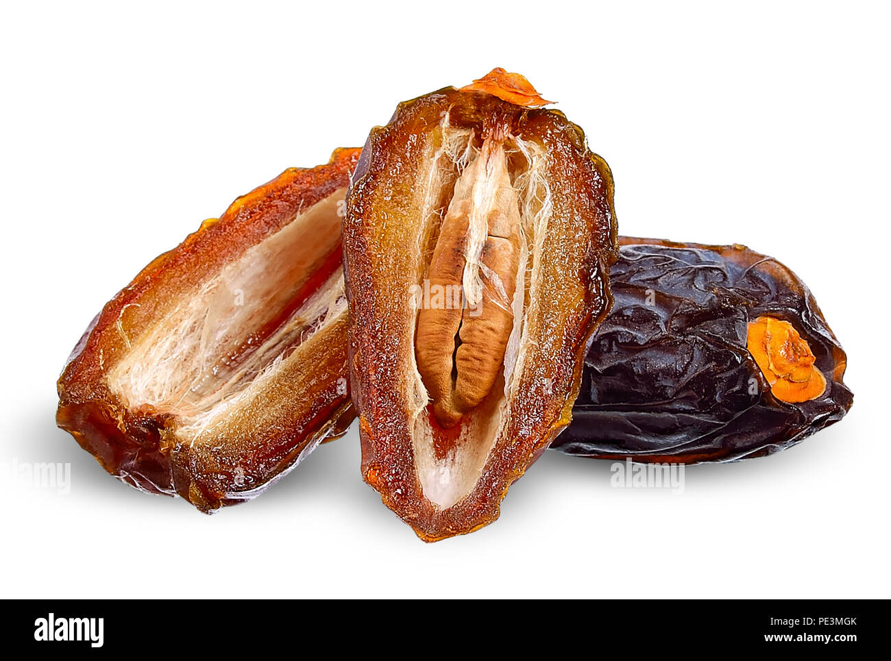 Dried date palm isolated on white clipping path Stock Photo - Alamy