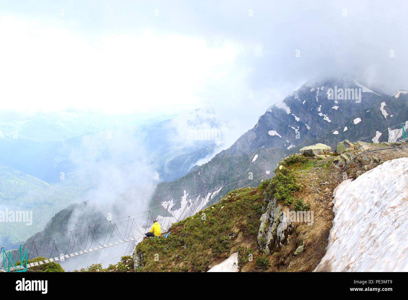 Photo of beautiful mountains in spring with cloudiness Stock Photo - Alamy