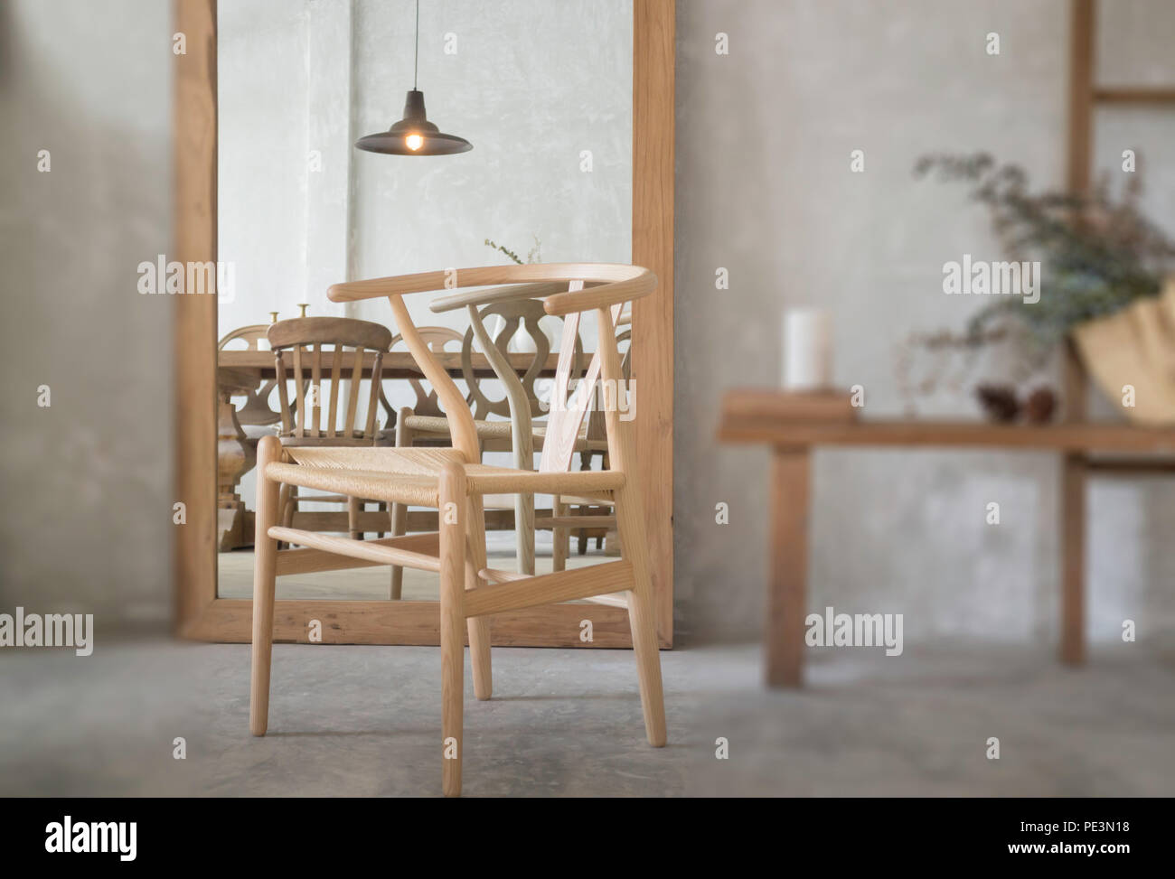 Vintage style interior with chair reflection, stock photo Stock Photo ...