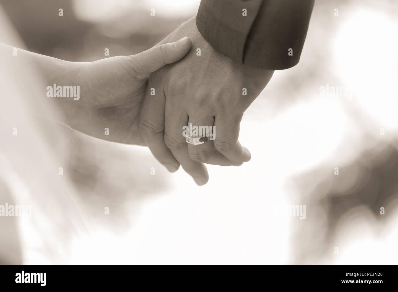 Newly Married Couple Hands Hand High Resolution Stock Photography and ...