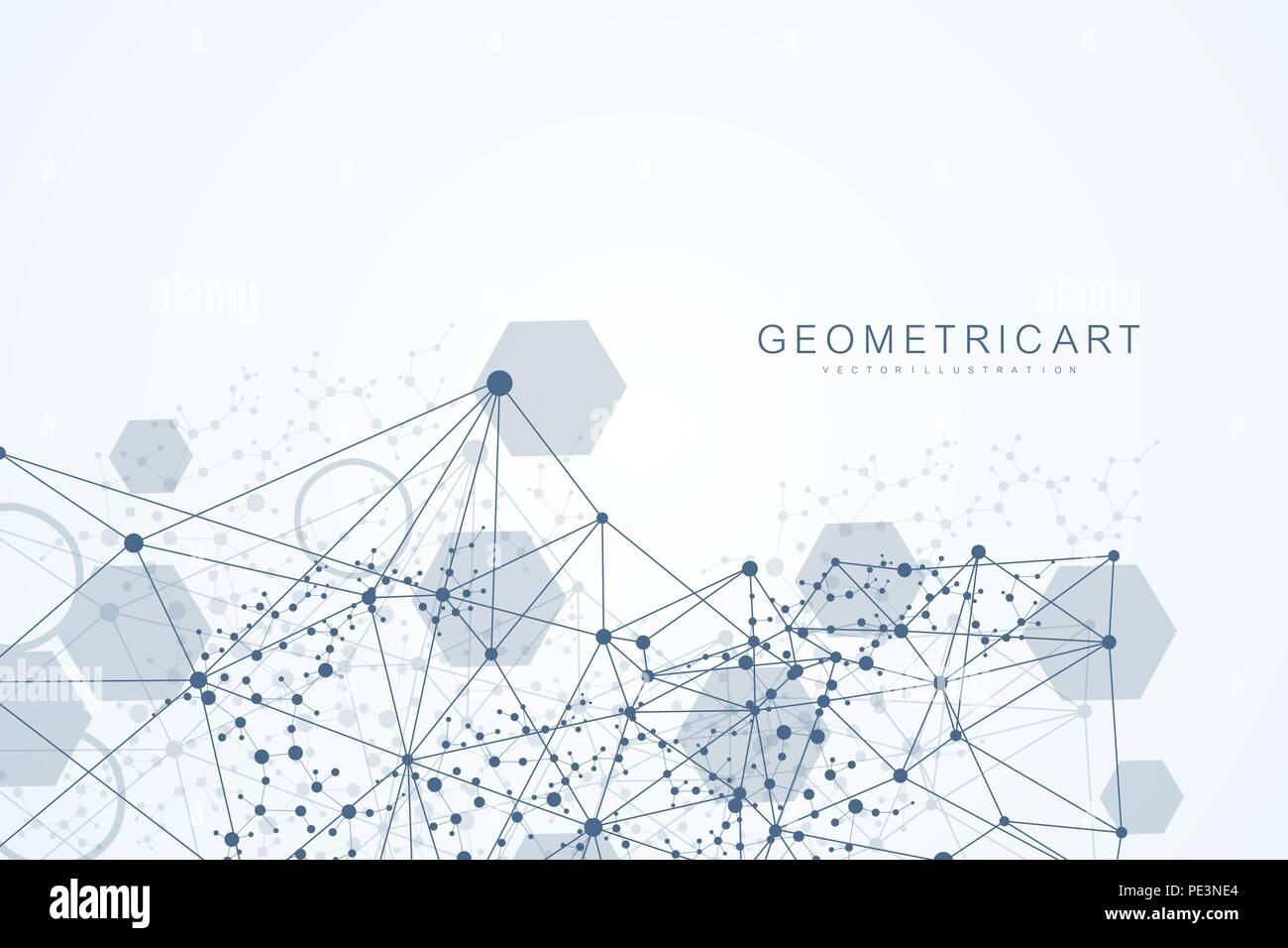 Structure Molecule And Communication Dna Atom Neurons Abstract Polygonal Structure With