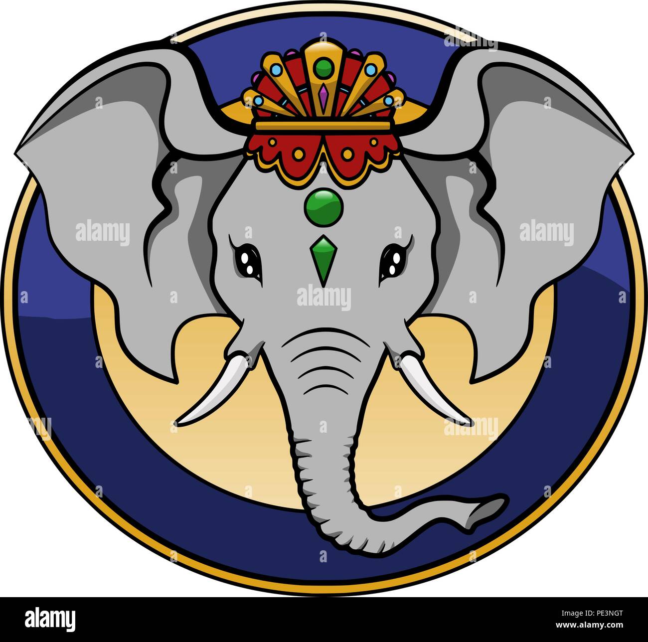 Colorful illustration - Logo of Hindu divinity Ganesh Stock Vector ...