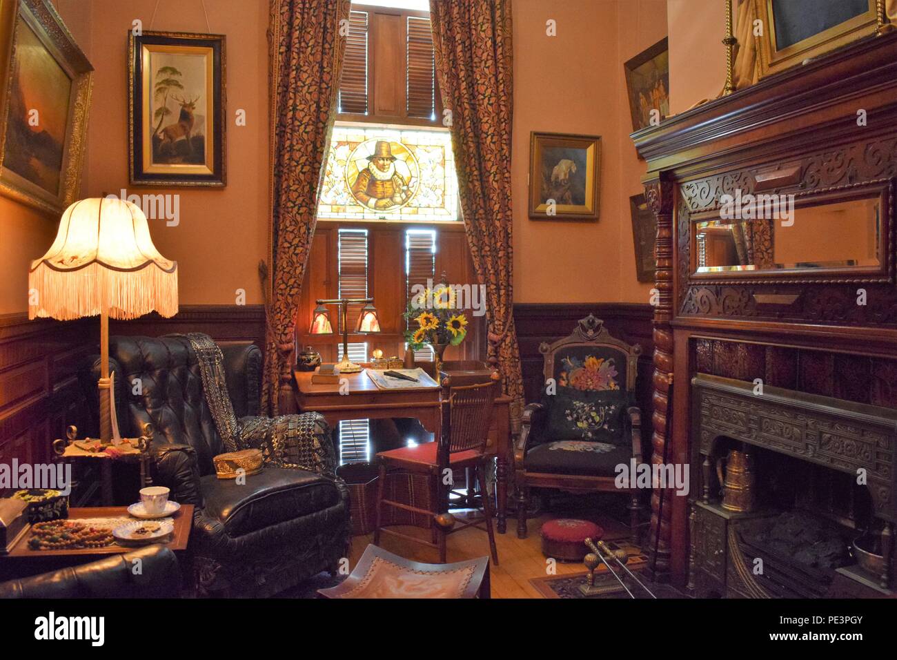 Smoke room in vintage castle Stock Photo - Alamy