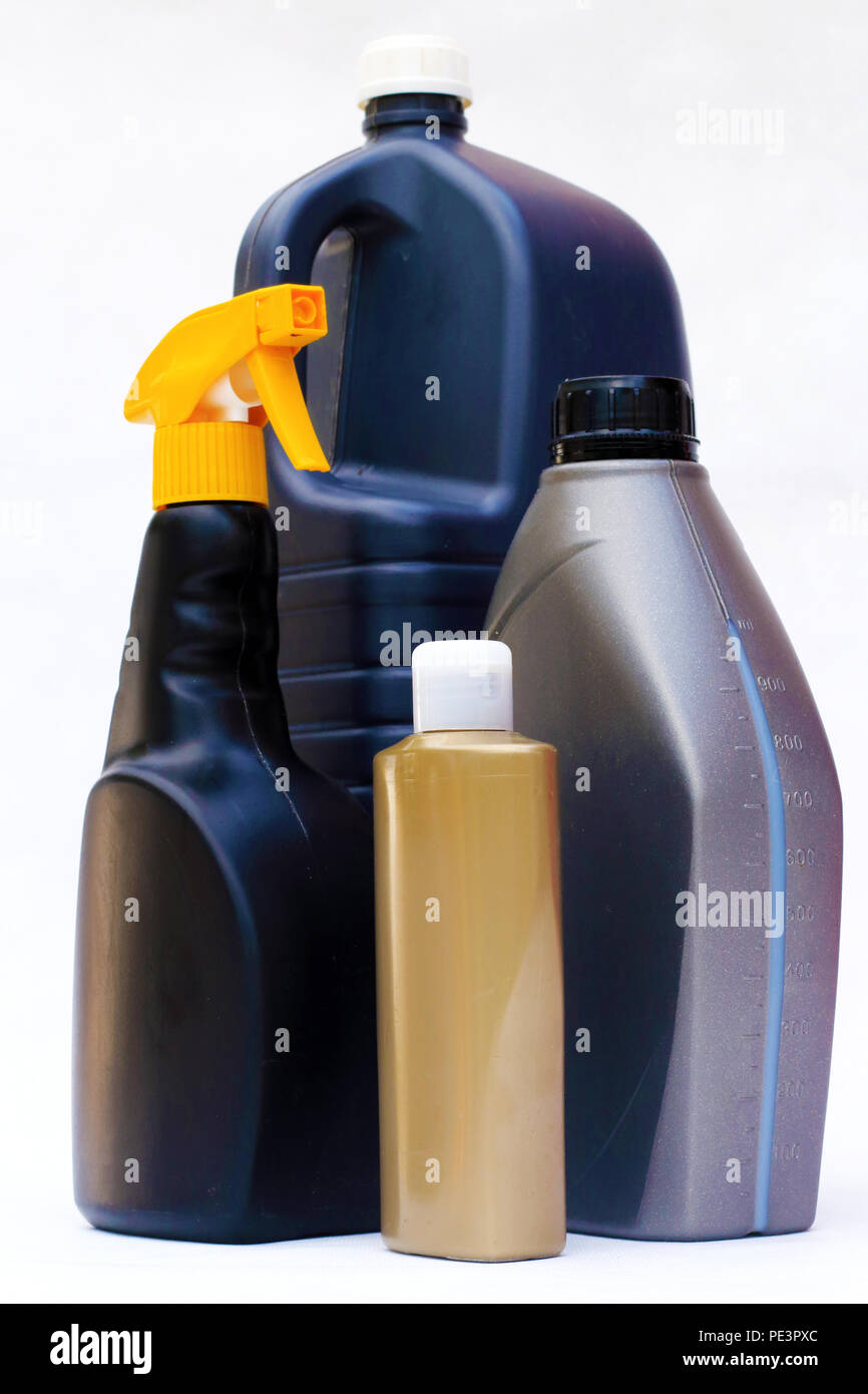 Plastic containers of different shapes and colors Stock Photo - Alamy